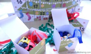 DIY Boxes Advent Calendar with Free Printable - Powerful Mothering ...