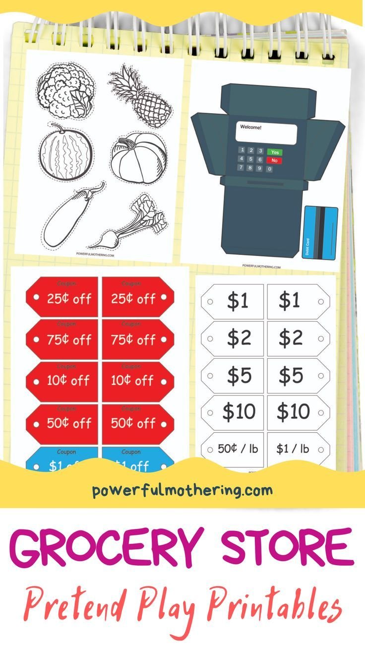 Grocery Store Pretend Play Printables - Powerful Mothering - Learning ...