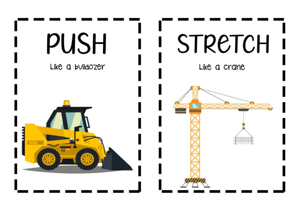 Construction Vehicle Movement Cards For Kids - Powerful Mothering ...