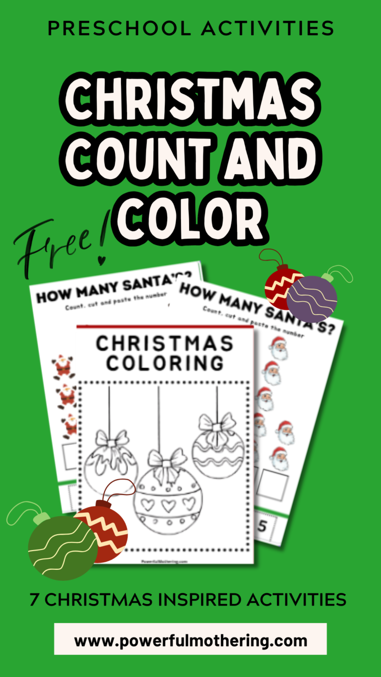 Christmas Count and Color Activity - Powerful Mothering - Learning ...